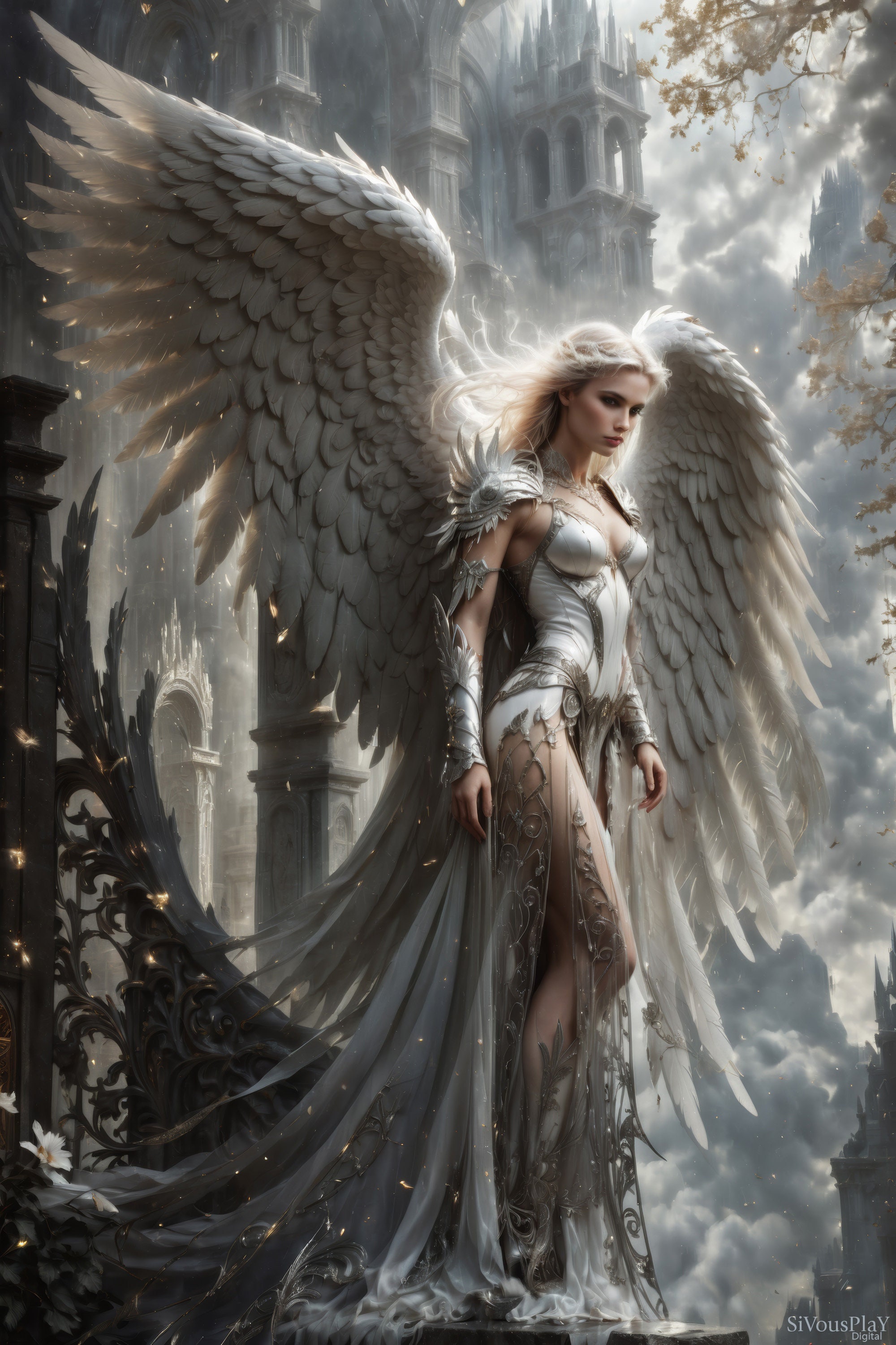 Elegant Angel Art Print: Fantasy Digital Poster (digital Download) - Etsy
