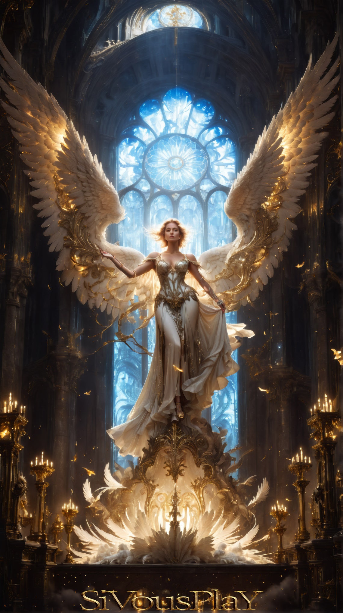Baroque Angel Digital Art Print: Fantasy Religious Poster (digital ...