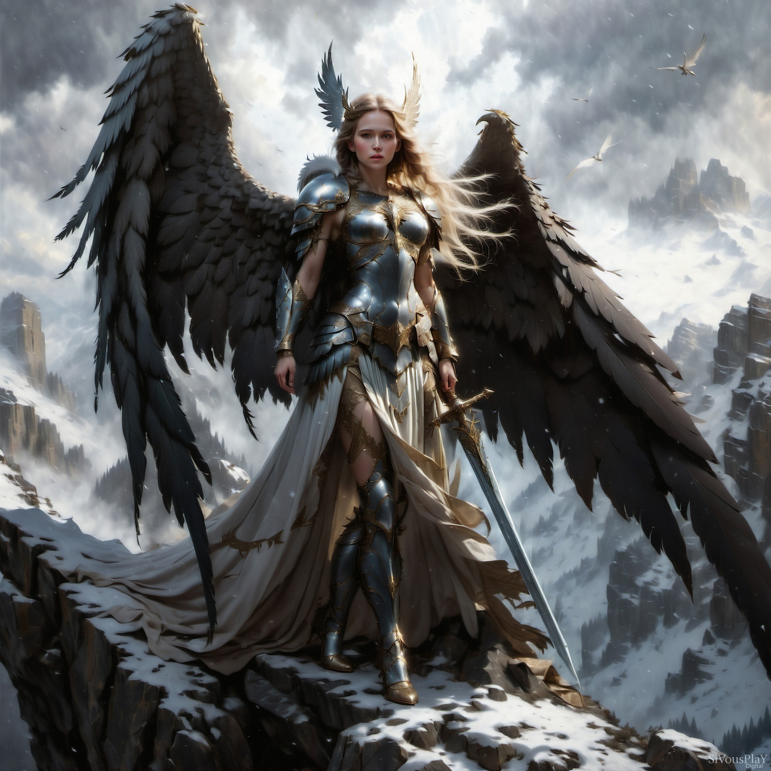 Battle Angels Collection 1, Instant Download, Printable Art, Fantasyart ...