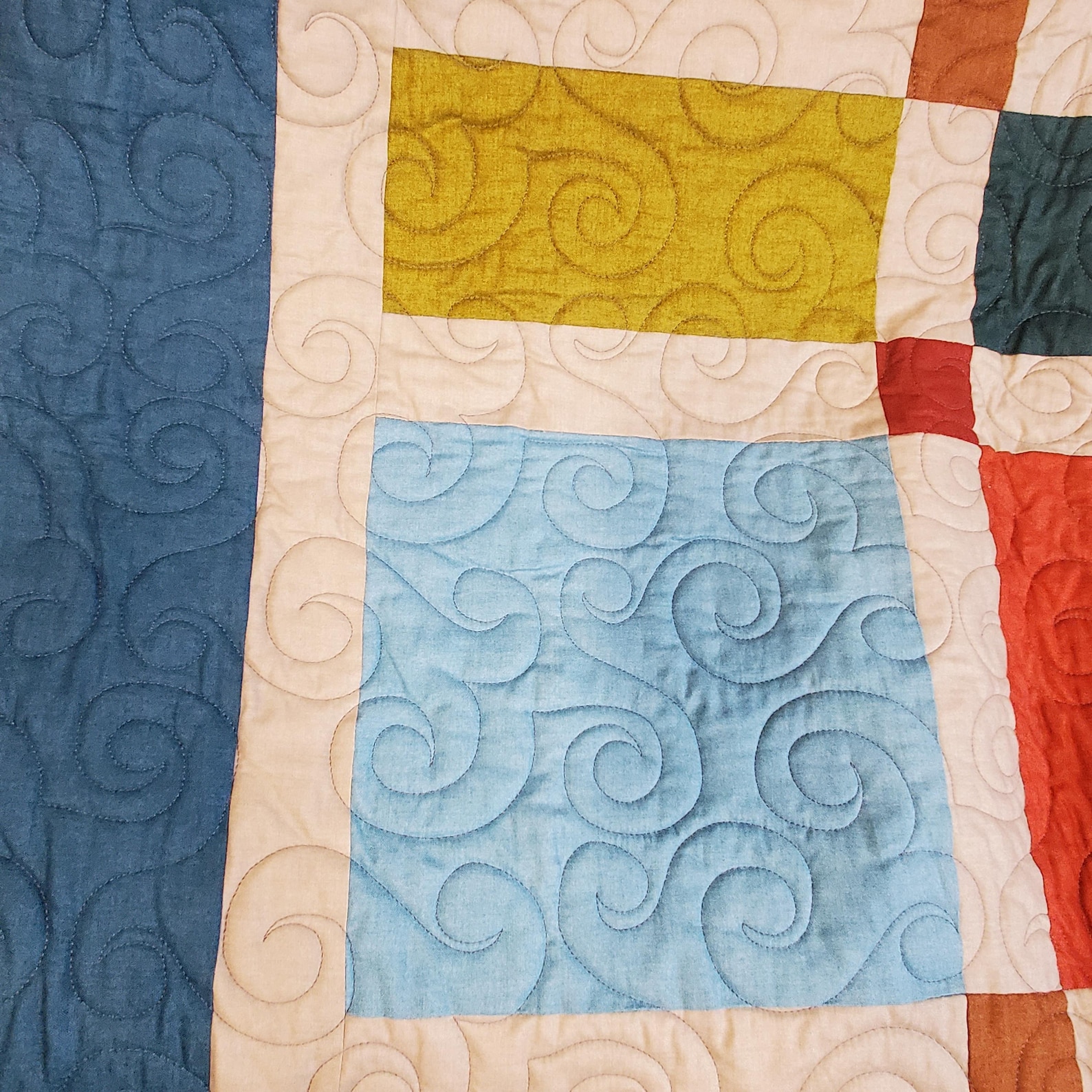 Colorful Block Quilt: Full/queen Size, Hand-bound - Etsy