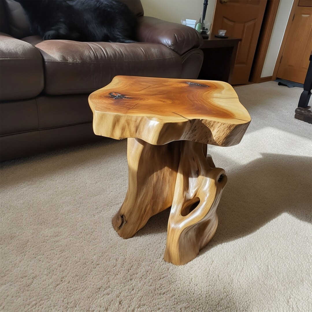 Tree Stump Stool End Table Tree Stump Side Table Wood Bed Side Table ...