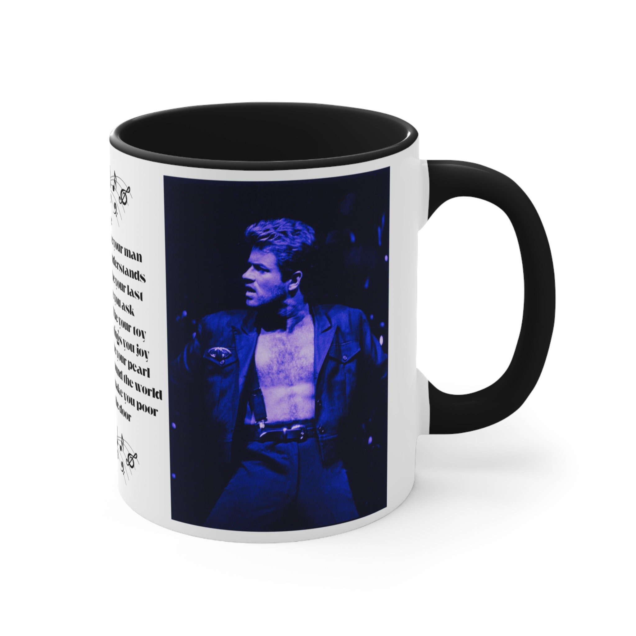 George Michael "i'm Your Man" Lyrics Two Tone Coffee Mug, 11oz - Etsy