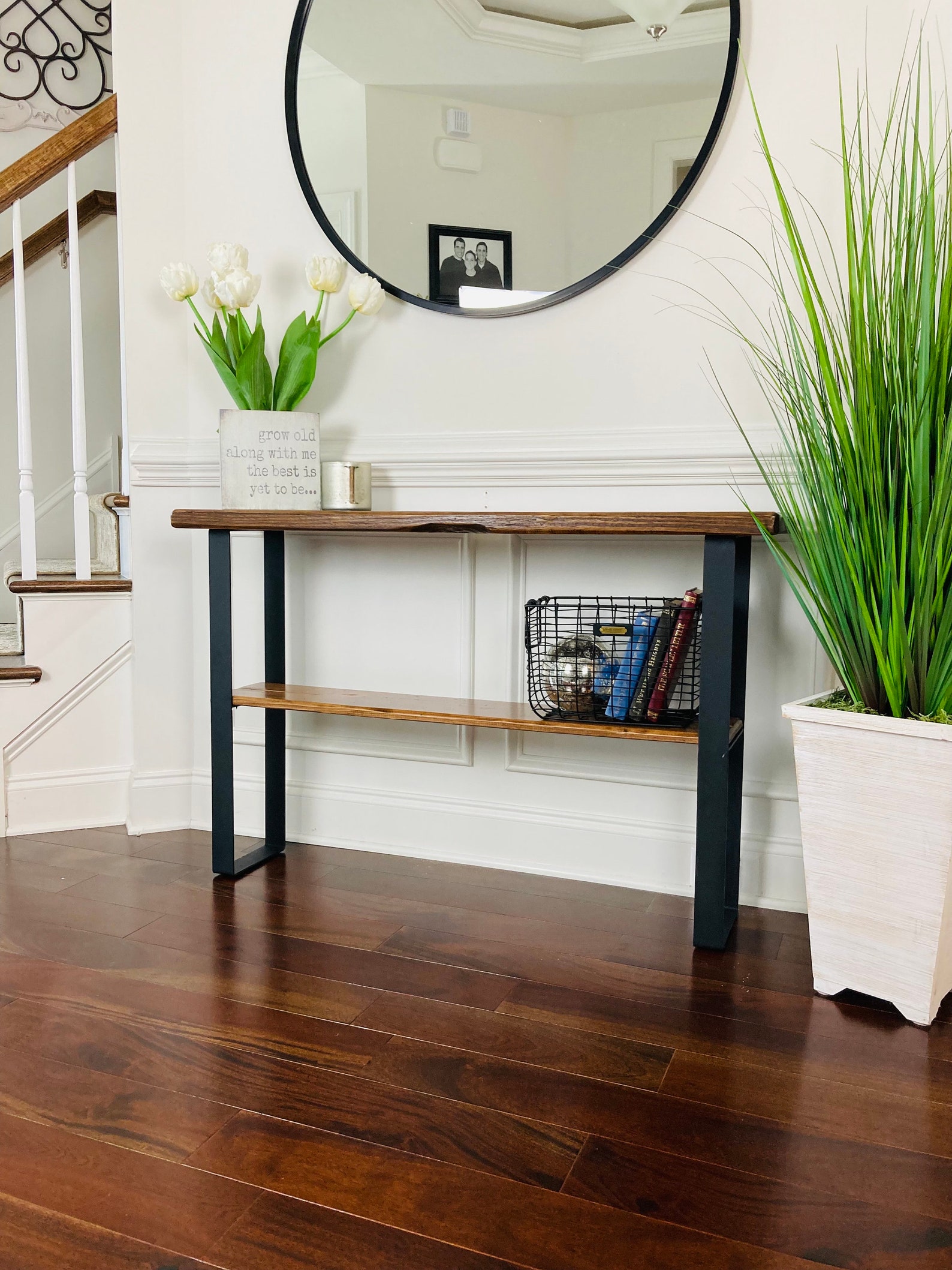 Unique Handmade Console Entryway Table - Sustainable Reclaimed Wood ...