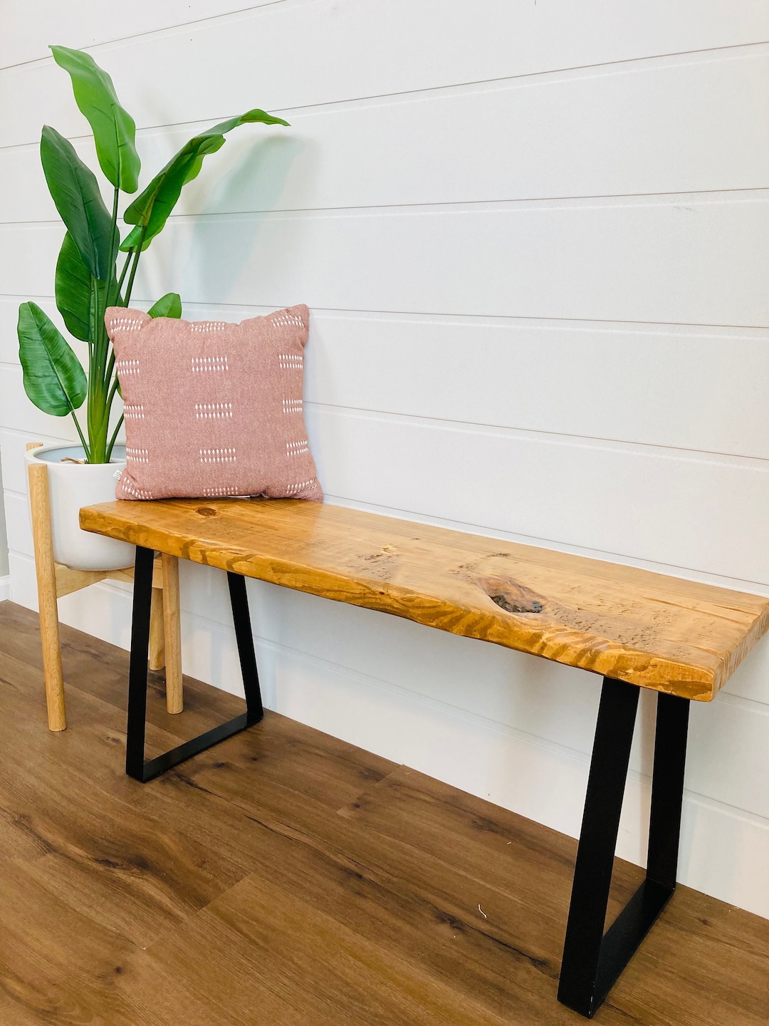 Live Edge Bench, Entryway Bench With Storage, Shoe Rack, Farmhouse ...