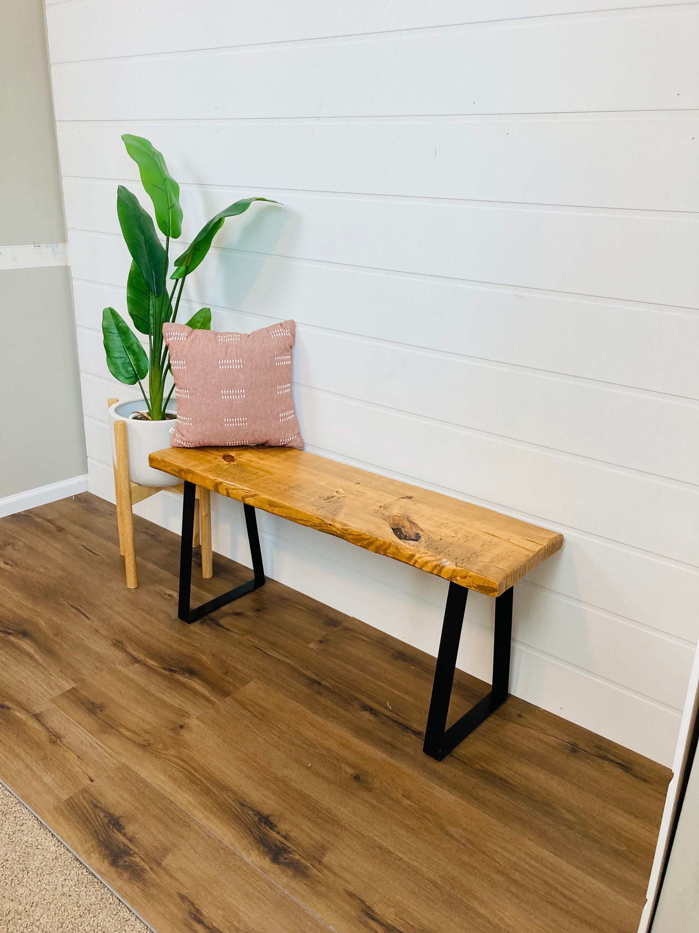 Live Edge Bench, Entryway Bench With Storage, Shoe Rack, Farmhouse ...