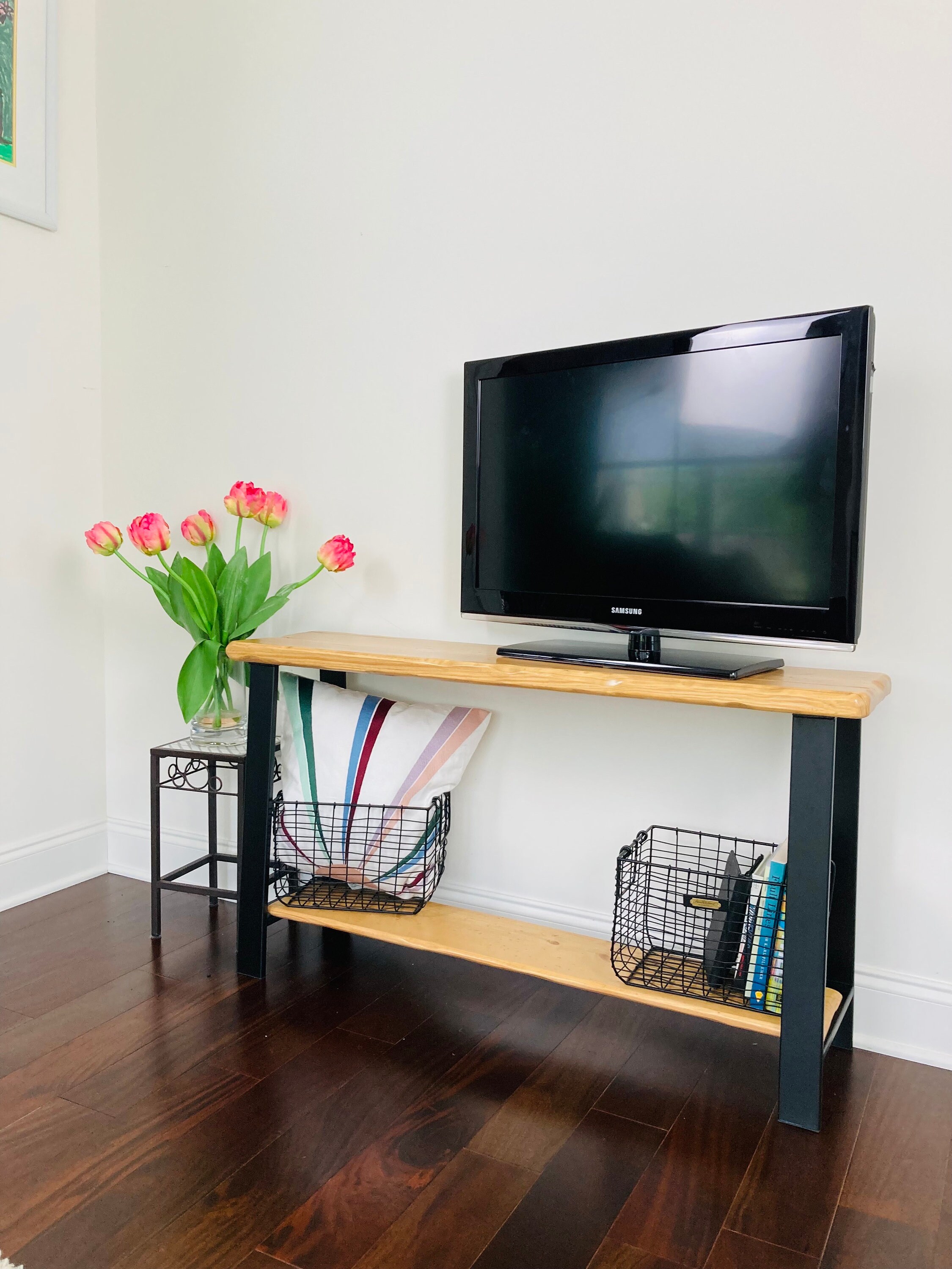 TV Stand Console With Solid Wood TV Stand Media Console With - Etsy