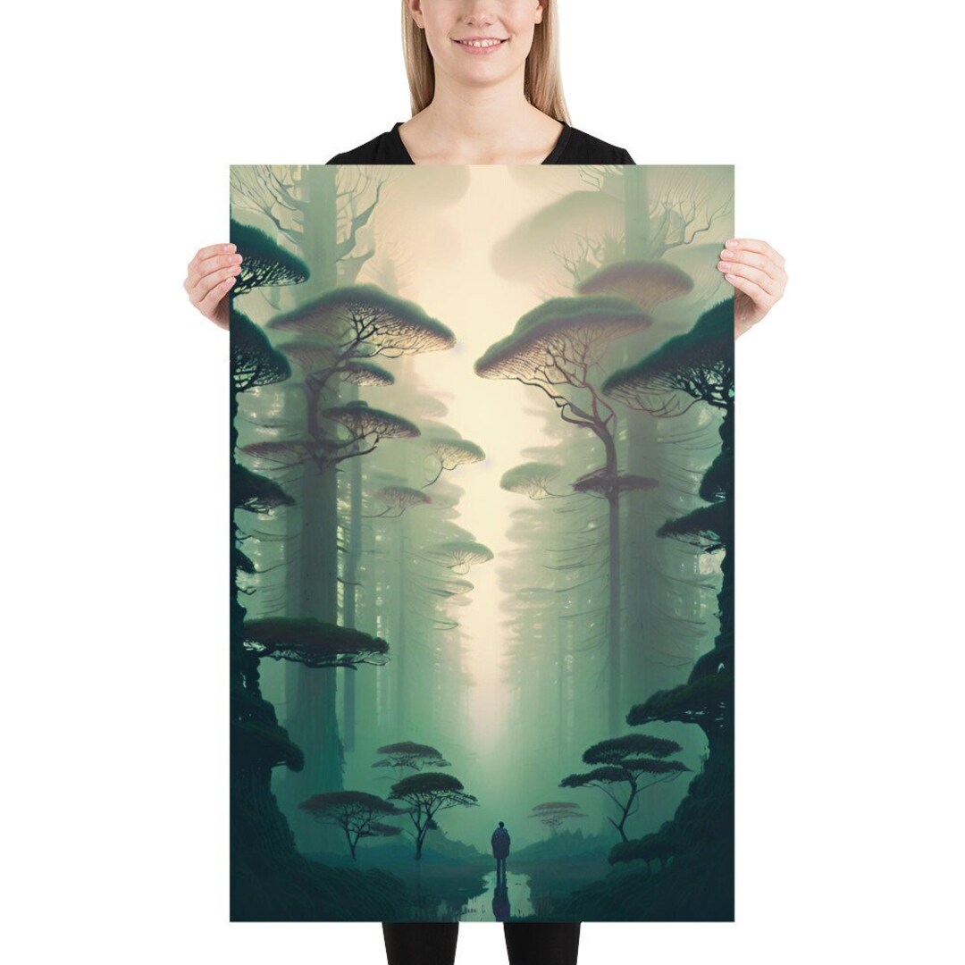 Misty Forest Premium Luster Paper Poster | Surreal & Abstract Wall Art ...