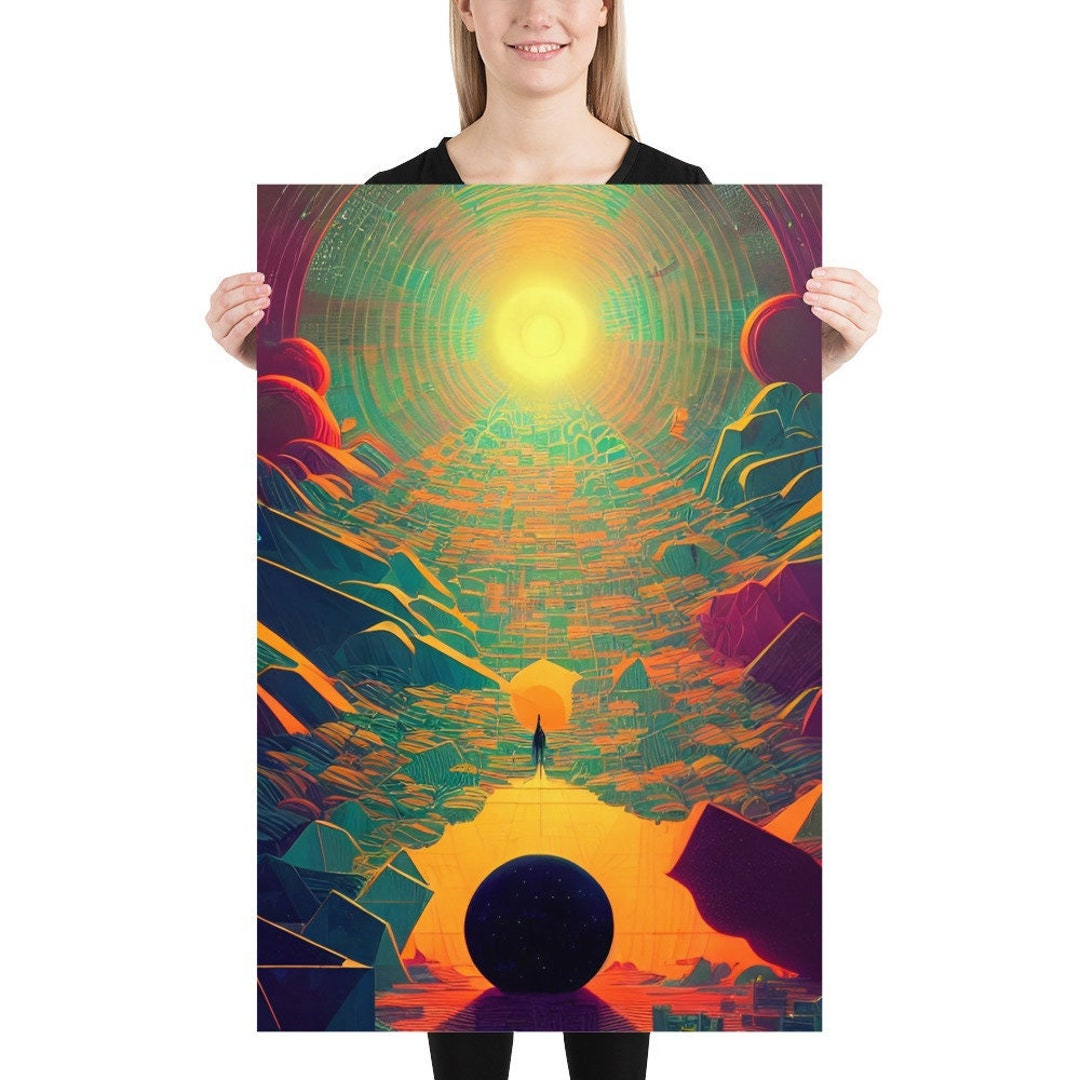 Planetary Geometry Poster | Surrealist Wall Art | Fantasy & Sci-fi ...