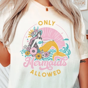 Comfort Colors Vintage Mermaid Shirt Only Mermaids Allowed T-shirt ...
