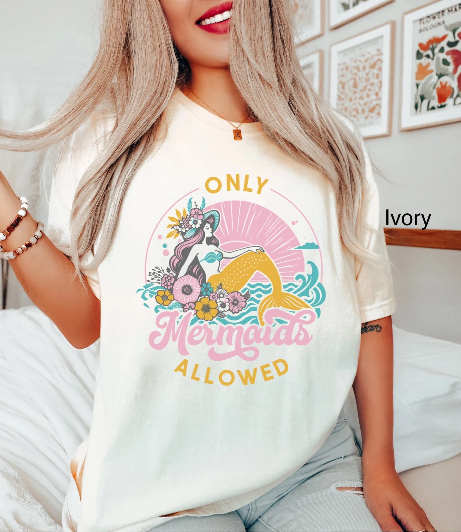 Comfort Colors Vintage Mermaid Shirt Only Mermaids Allowed T-shirt ...