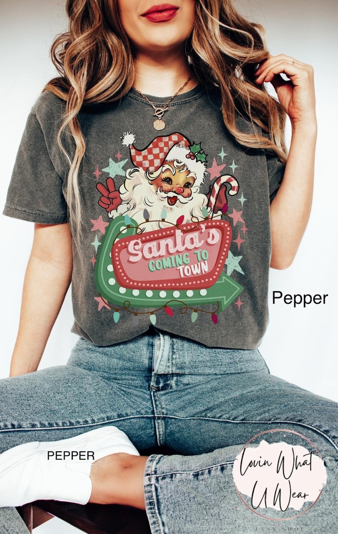 Comfort Colors Retro Santa Shirt Vintage Christmas T-shirt Festive ...