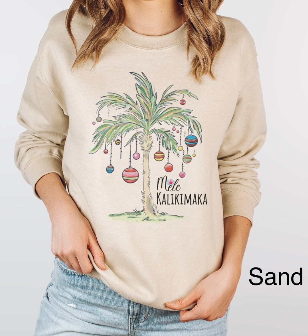 Christmas Palm Tree Sweatshirt Mele Kalikimaka Shirt Tropical Christmas ...