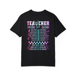 Comfort Colors Retro Teacher Tour Shirt Checkered Teacher T-shirt Back ...