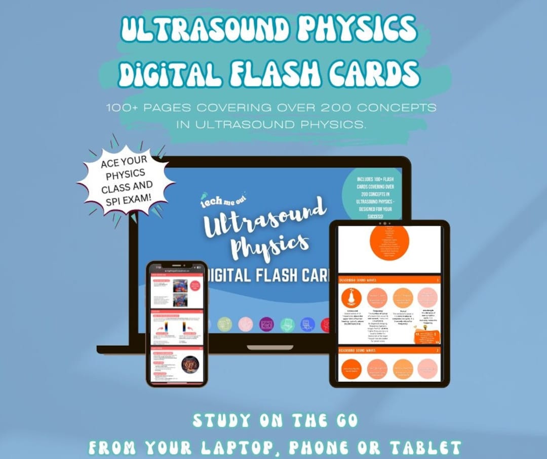 Ultrasound Physics Digital Flash Cards | SPI Exam Prep | Ultrasound ...