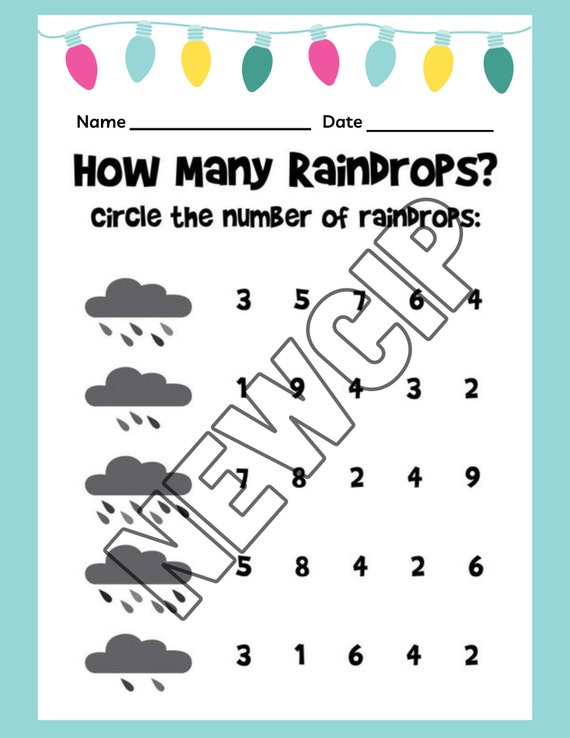 How Many Kindergarten Worksheet - Etsy