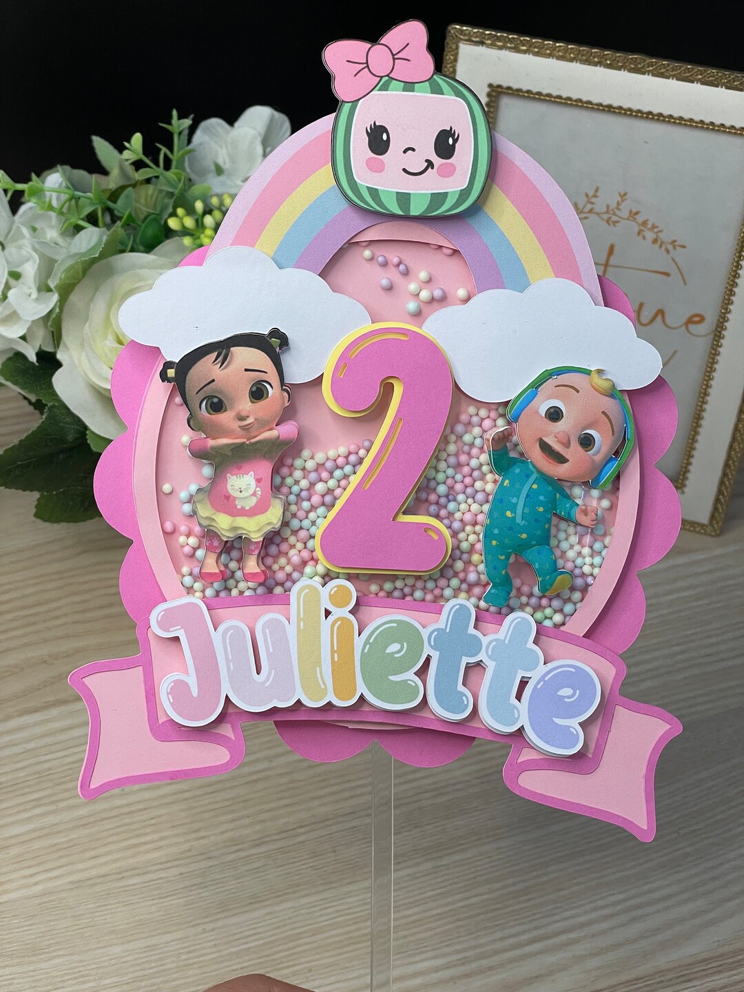 Cocomelon Pink Cake Topper - Etsy Australia