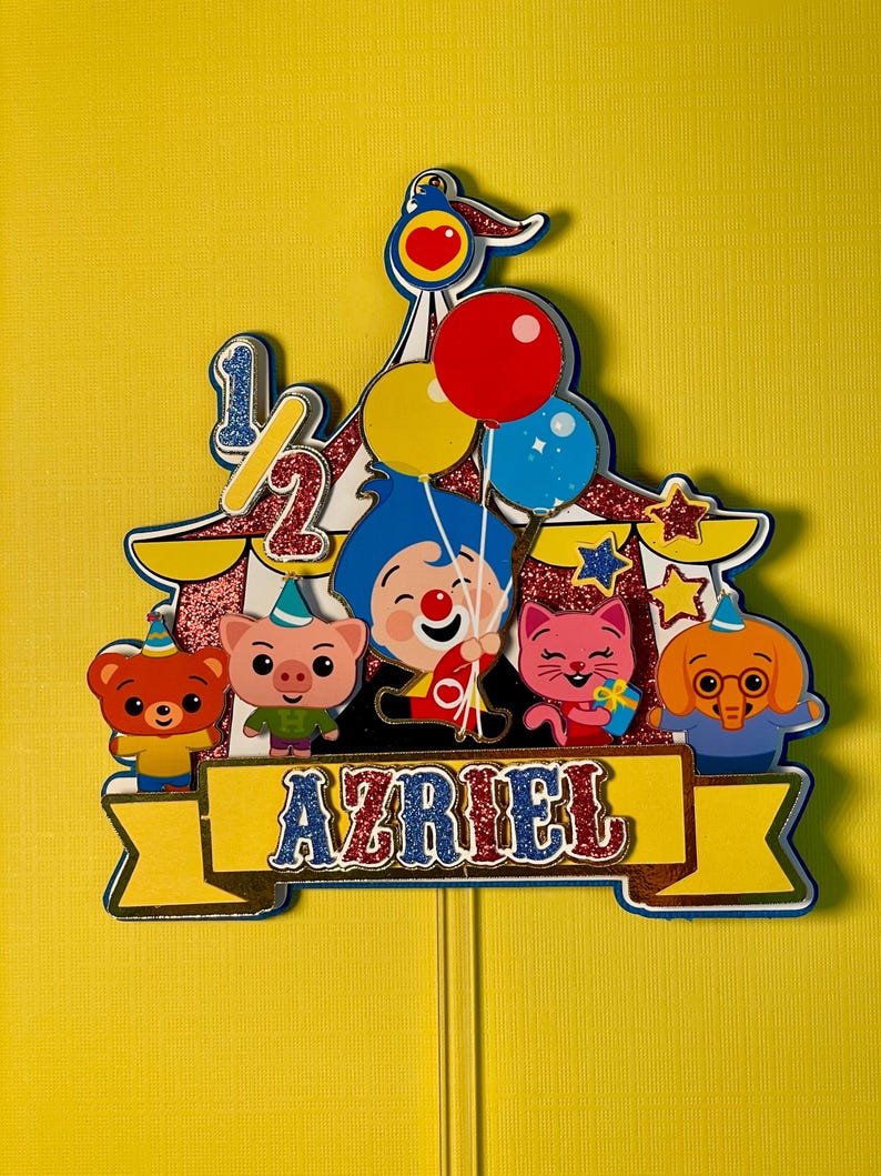 Payaso Plim Plim Personalized Cake Topper Plim Plim Party Decoration ...