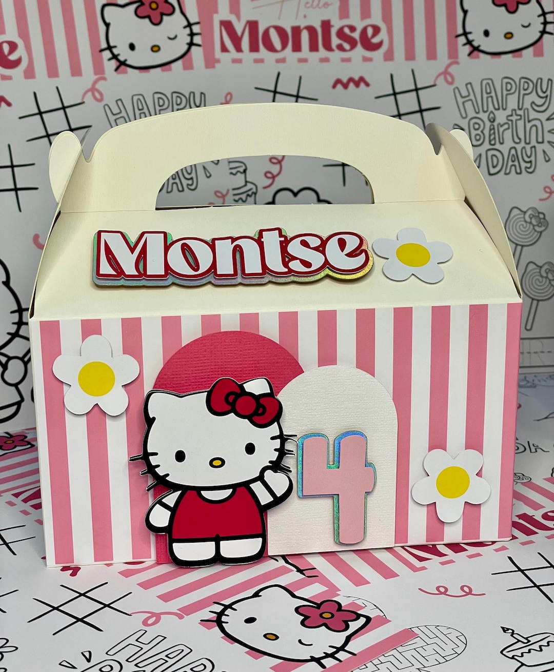 Hello Kitty Gable Box Party Favor Kitty Candy Bag Pink Girl Party - Etsy