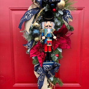 Teardrop Swag, Nutcracker Swag, Christmas Nutcracker, Nutcracker Swag, Christmas Swag, Vintage ...