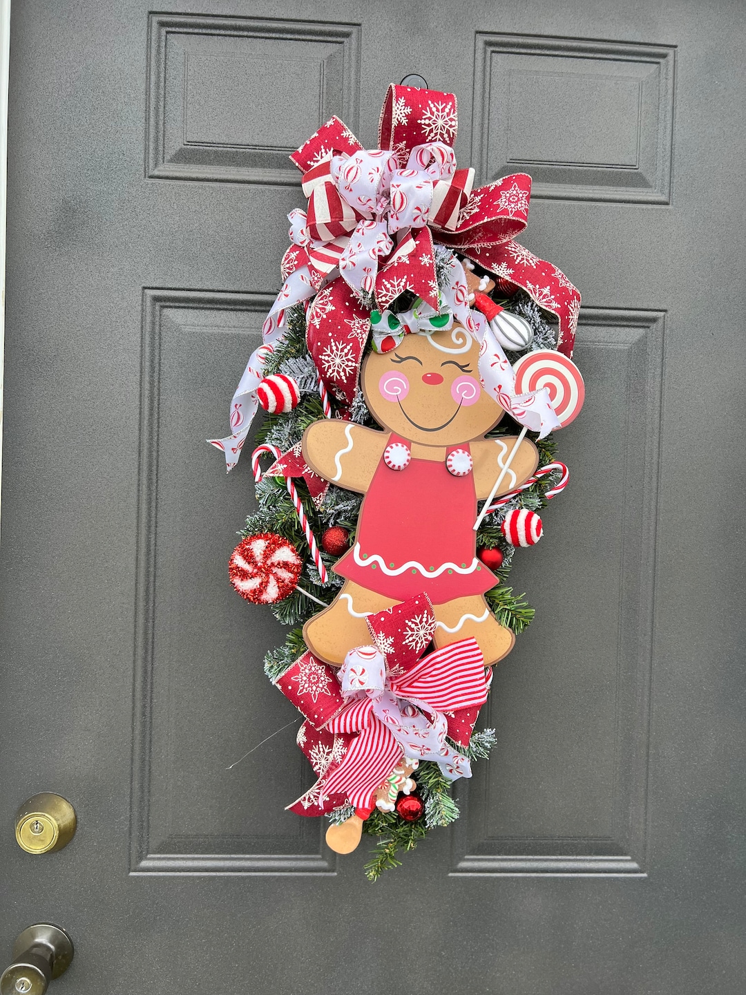 Christmas Swag, Gingerbread Swag, Candy Cane Swag, Holiday Decoration ...