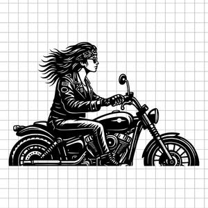 Female Biker Svg, Motorcycle Girl Svg, Chopper Rider Svg, Bike Rider ...