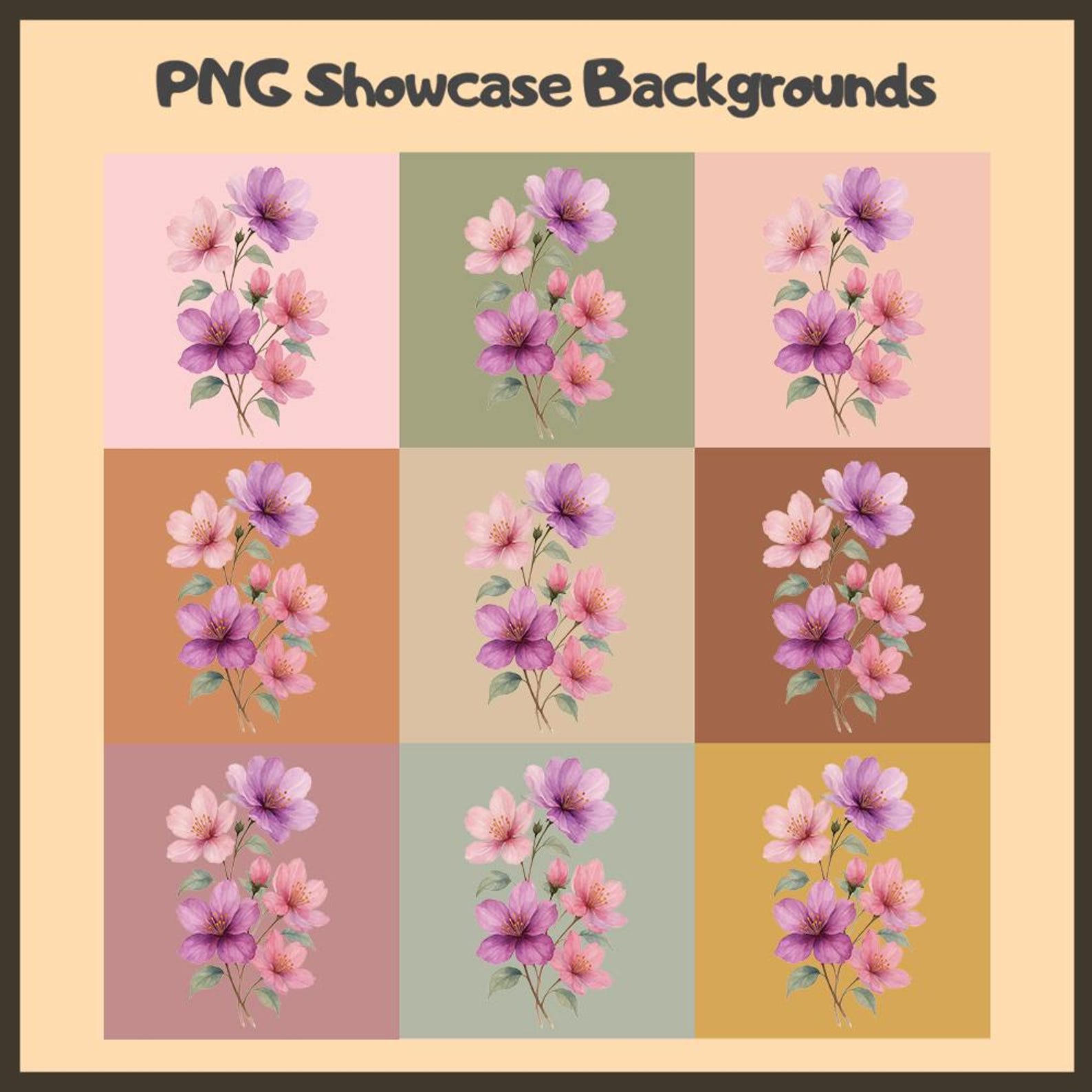 Cherry Blossom PNG, Pink and Purple Flower Clipart, Watercolor Spring ...