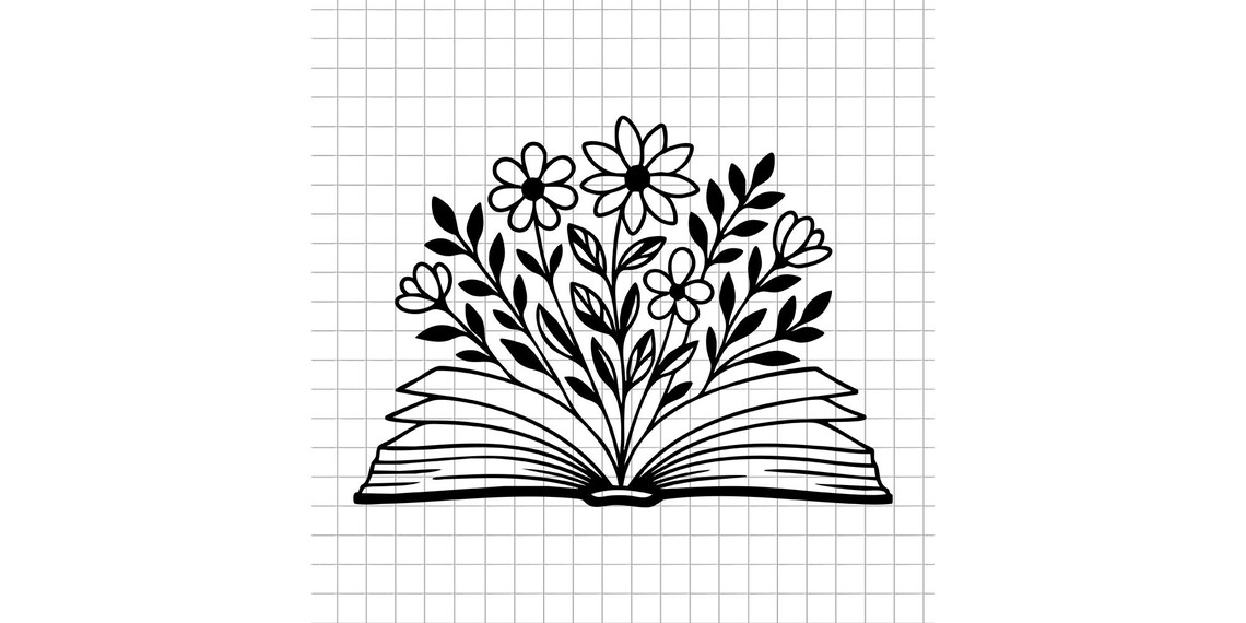 Open Book Flowers Svg, Floral Book Svg, Reading Garden Svg, Book Bloom ...