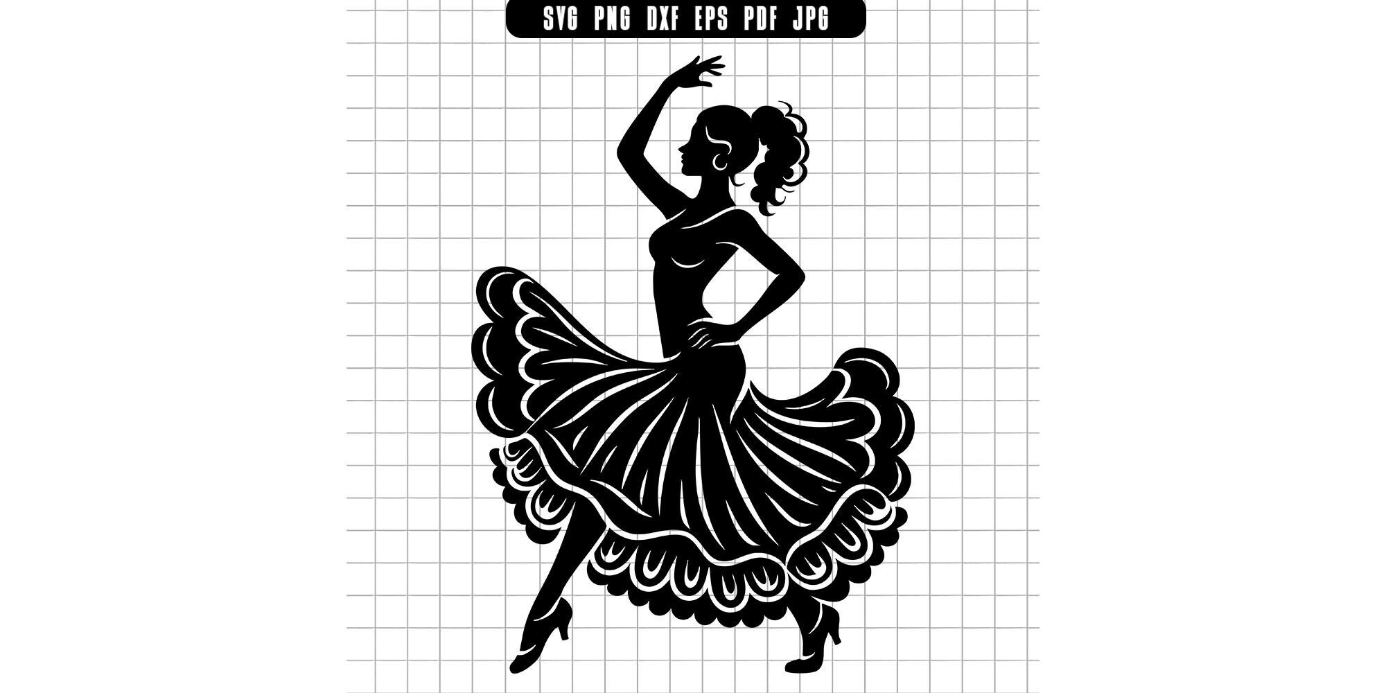 Flamenco Dancer Svg, Spanish Dance Svg, Woman Dancing Svg, Flamenco ...