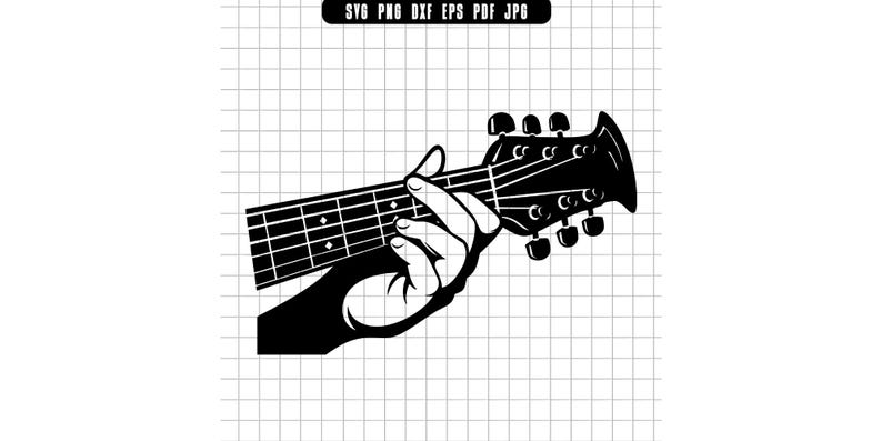 Guitar Neck Svg, Playing Hand Svg, Music Fingerboard Svg, Guitar Cut ...