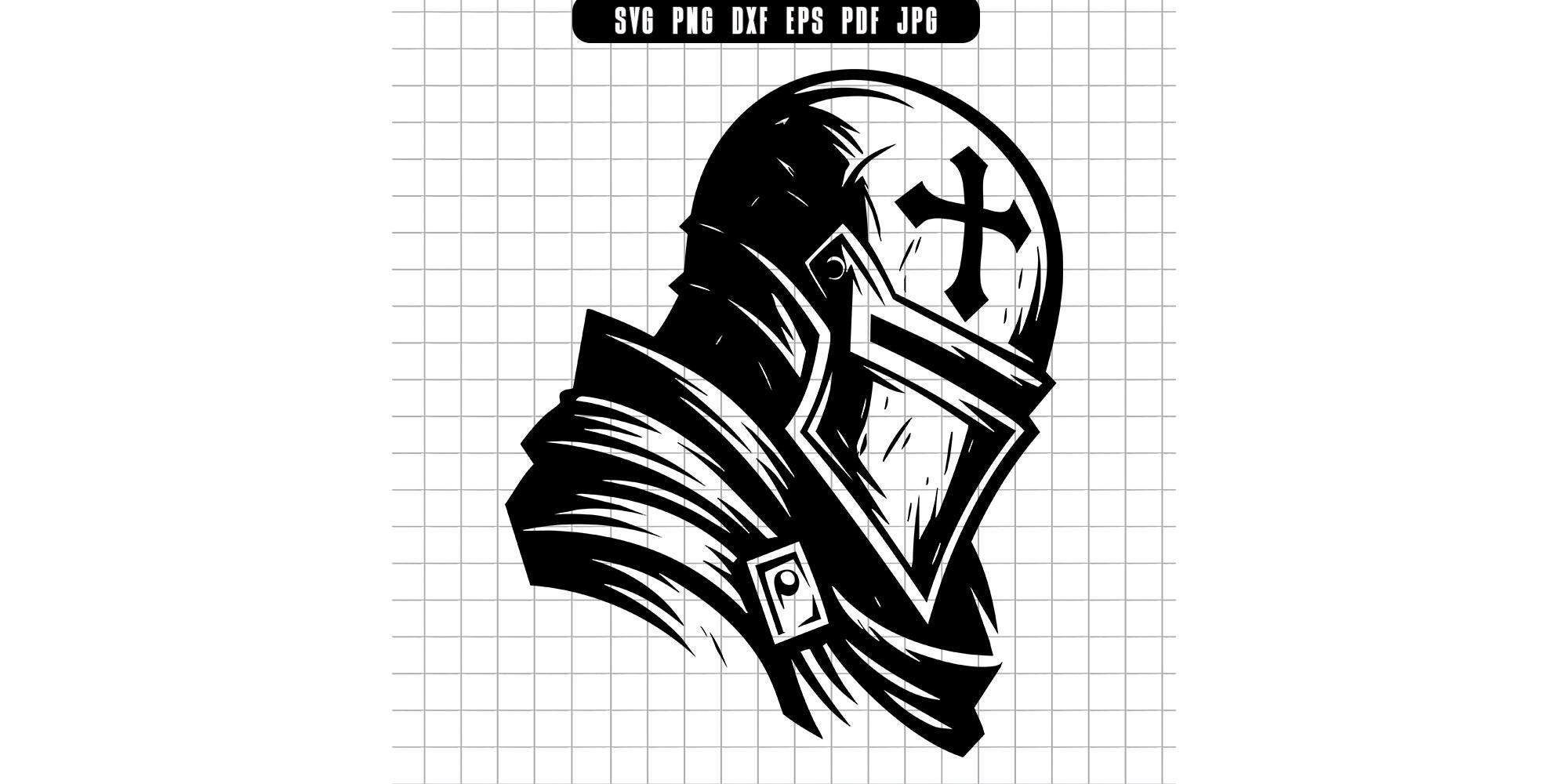 Knight Helmet Svg, Crusader Svg, Templar Svg, Medieval Helmet Svg ...