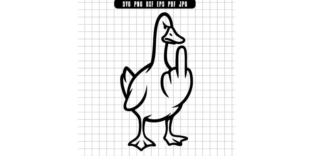 Funny Duck Flipping Middle Finger Svg Png Dxf Eps Pdf Jpg for Sarcastic ...