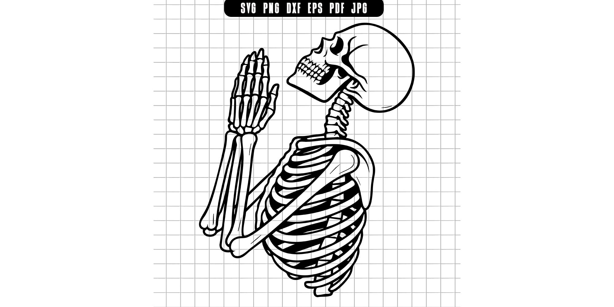 Praying Skeleton Svg, Skeleton Svg, Prayer Bones Svg, Ribcage Svg ...
