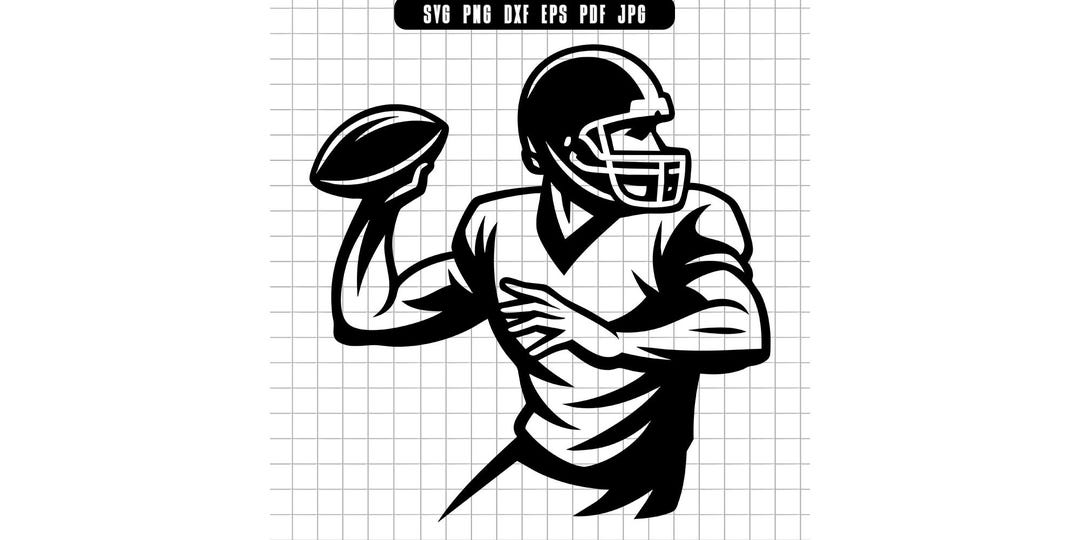 Quarterback Throw Svg, American Football Svg, Pass Play Svg, Strong Arm ...