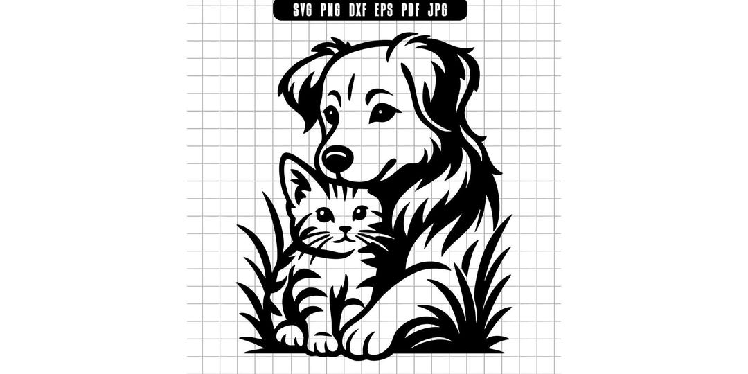 Dog and Cat Svg, Dog Svg, Cat Svg, Dog and Cat Png, Dxf, Eps, Pdf, Jpg ...