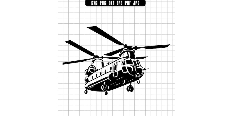 Chinook Helicopter Svg, Dual Rotor Helicopter Svg, Army Transport Svg ...
