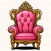 Princess Chair PNG, Pink Royal Throne Clipart, Luxury Chair Art PNG ...