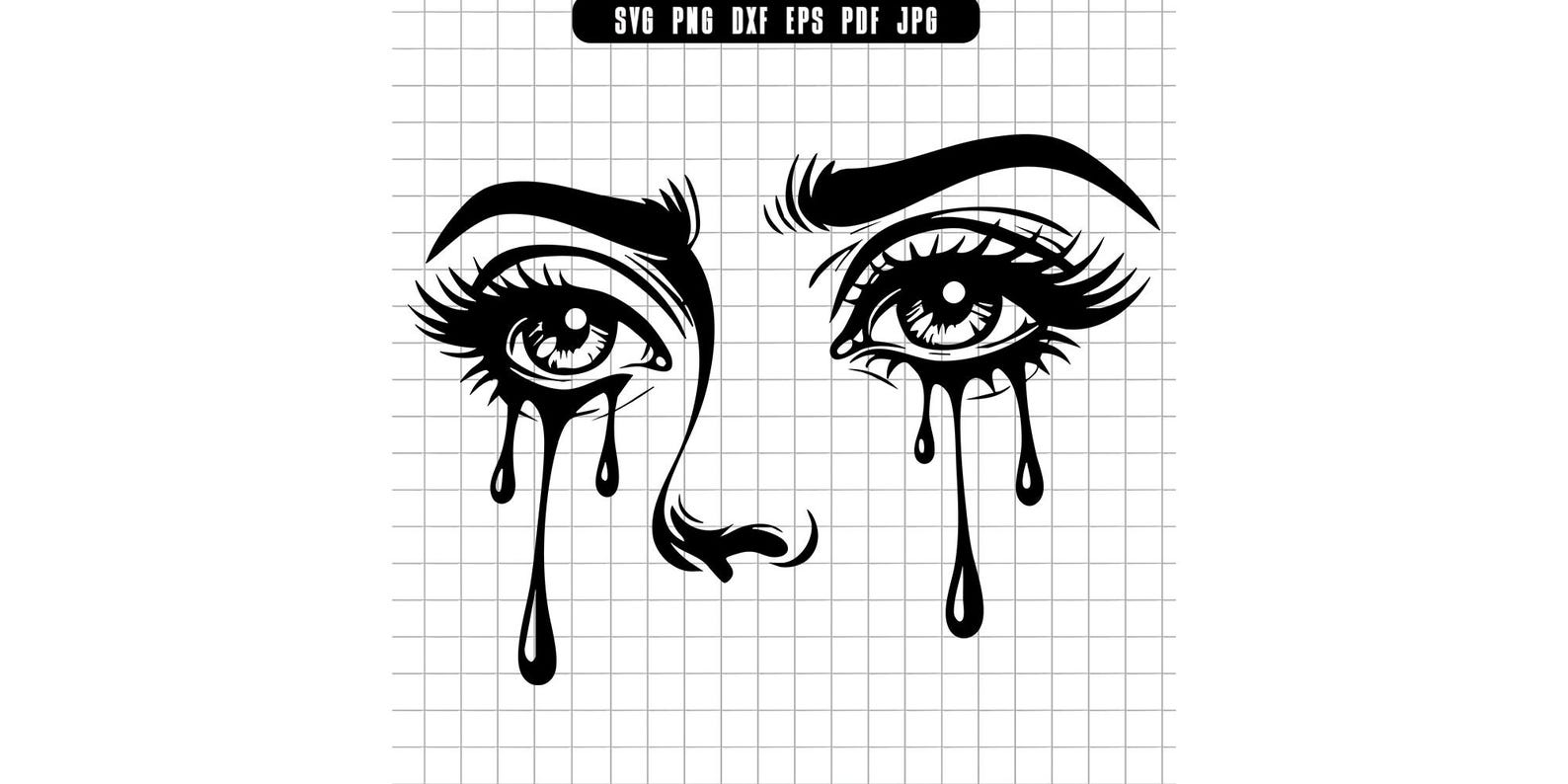 Crying Eyes Svg, Teardrop Eyes Svg, Emotional Face Svg, Eye Art Svg ...