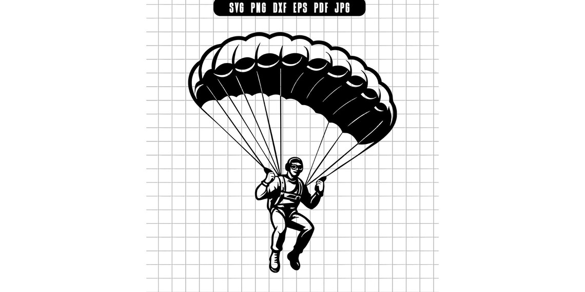 Parachute Svg, Paratrooper Svg, Skydiver Svg, Airborne Soldier Svg ...