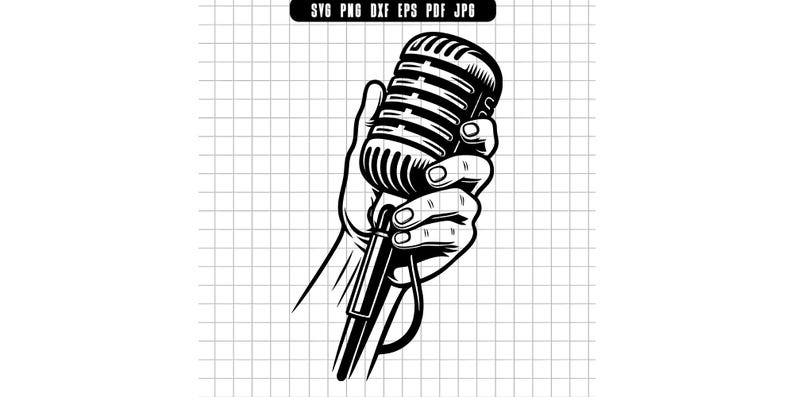 Microphone Svg, Hand Mic Svg, Retro Mic Svg, Microphone Png, Microphone ...