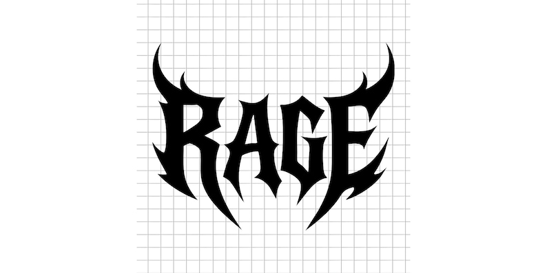 Rage Svg, Tribal Font Svg, Angry Word Svg, Bold Rage Svg, Gothic Text Svg, Street Lettering Svg ...