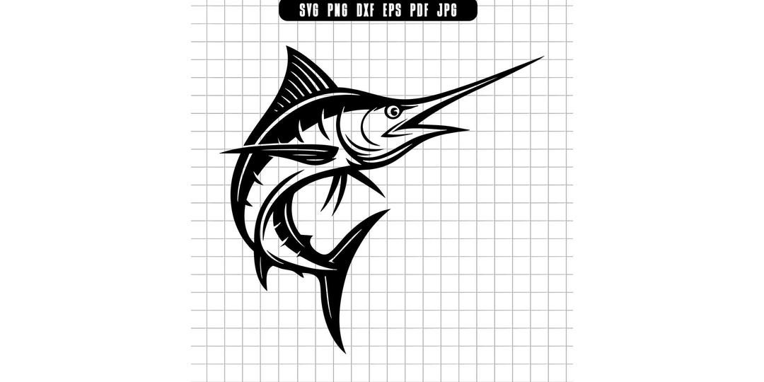 Swordfish Svg, Marlin Fish Svg, Sea Fish Svg, Ocean Animal Svg, Fishing ...