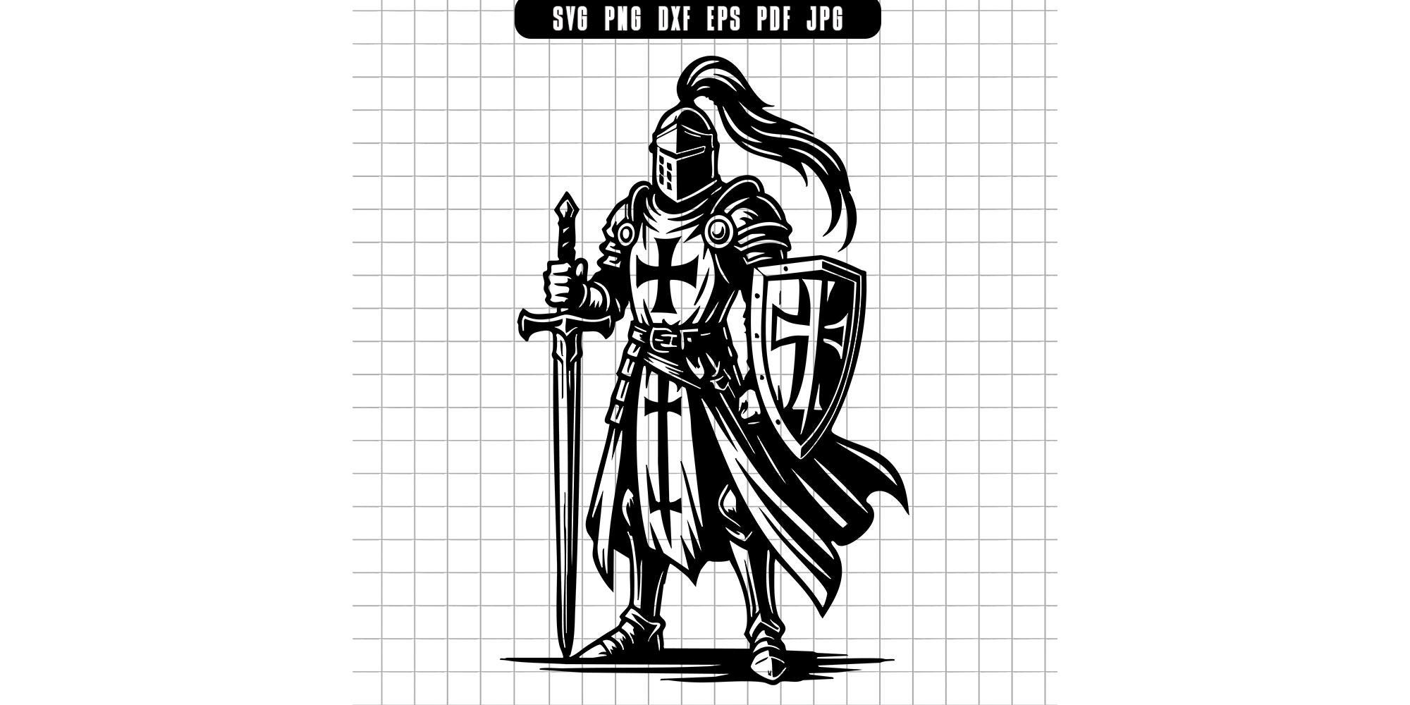 Crusader Knight Svg, Templar Svg, Medieval Knight Svg, Knight With ...