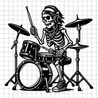 Skeleton Drummer Svg, Skeleton Band Svg, Rock Skeleton Clipart, Drummer ...