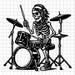Skeleton Drummer Svg, Skeleton Band Svg, Rock Skeleton Clipart, Drummer ...