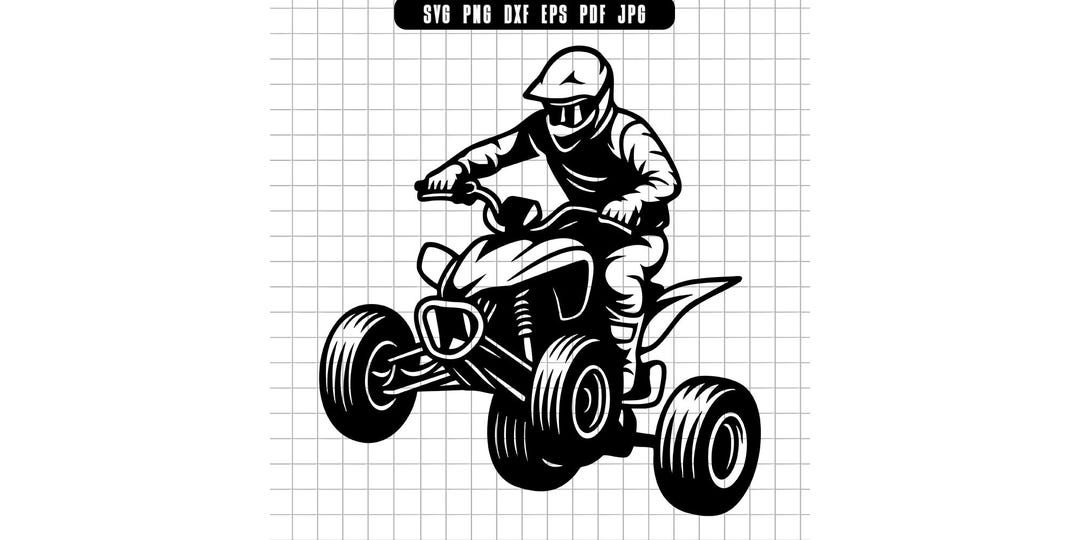 ATV Rider Svg, Quad Bike Svg, Jumping ATV Svg, Offroad Rider Svg, Mud ...