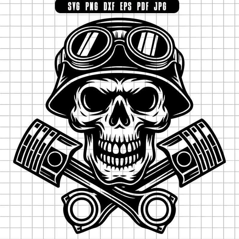 Piston Art Skull - Etsy UK