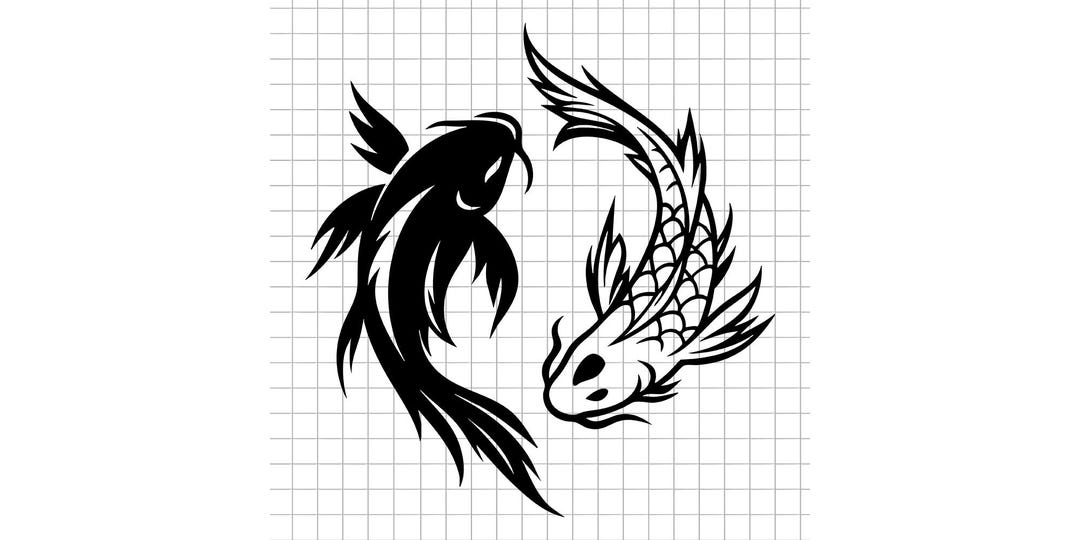 Koi Fish Svg, Yin Yang Svg, Japanese Fish Svg, Zen Svg, Asian Art Svg ...