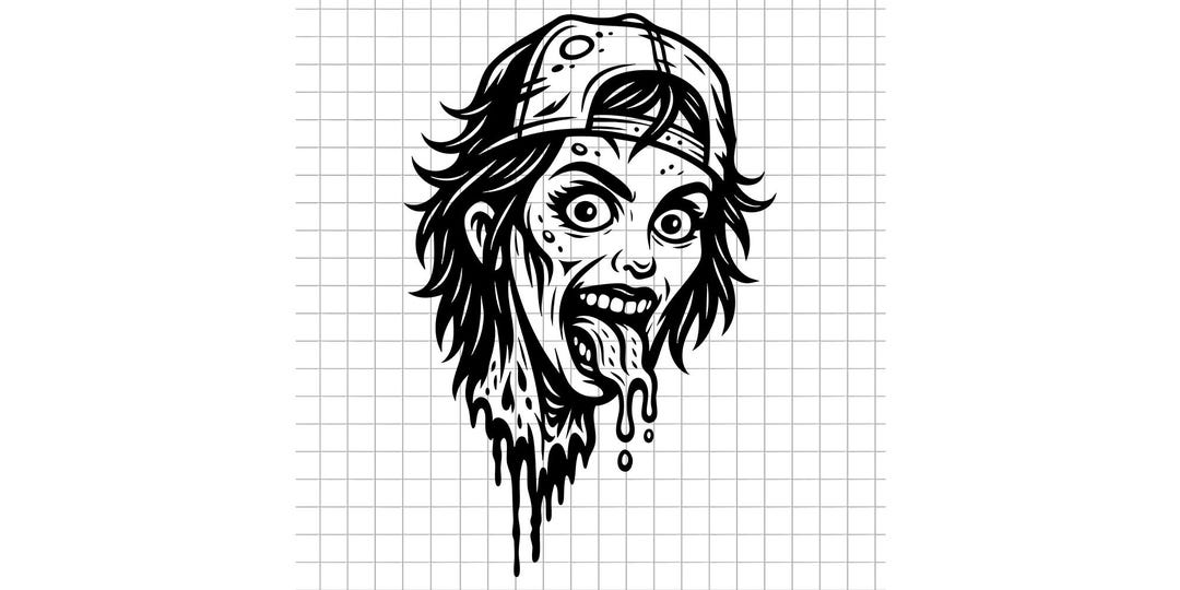 Zombie Girl Svg, Female Zombie Svg, Skull Girl Svg, Horror Skull Svg ...