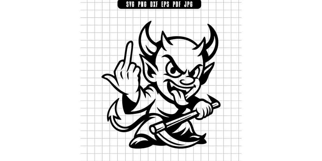 Devil Svg, Demon Dxf, Devil Png, Devil Cut File, Clipart, Digital File ...