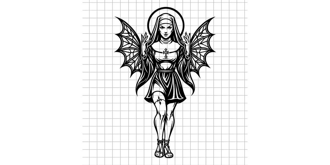 Gothic Angel Nun Svg, Fallen Angel Svg, Dark Nun Svg, Gothic Woman Svg ...